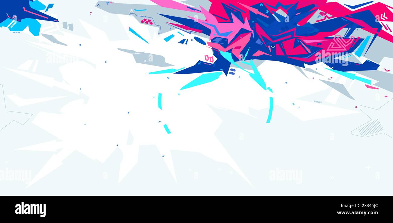 Cool Trendy Cyber Abstract Urban Street Art Graffiti Style Vector ...