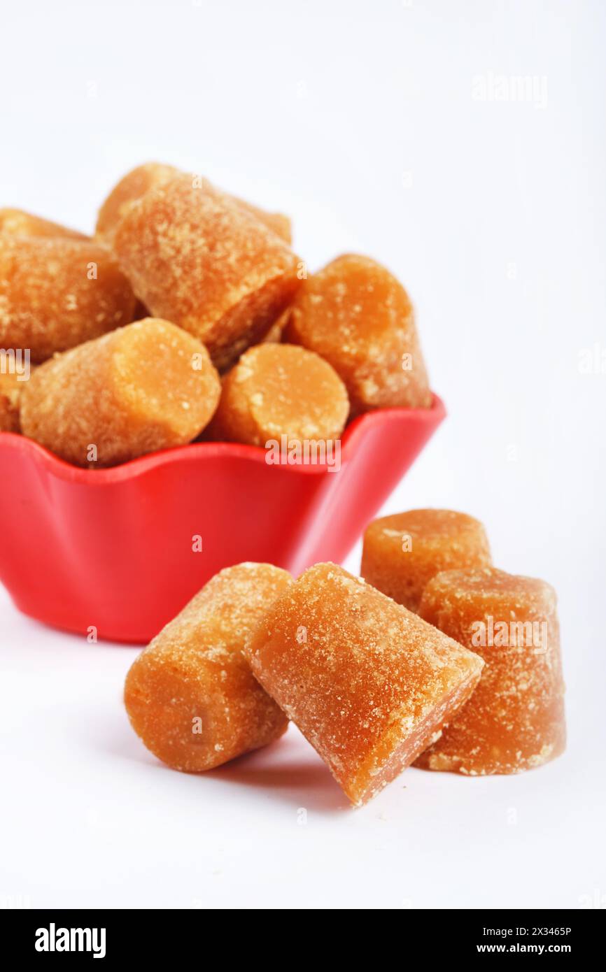 Organic Gur or Jaggery Powder and cubes, Jaggery is used as an ...