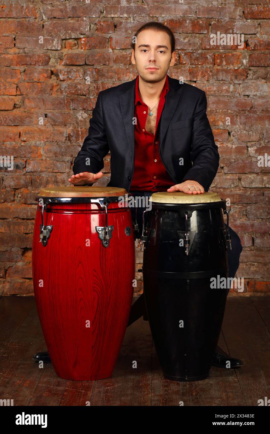 Man handsome drummer hi-res stock photography and images - Alamy