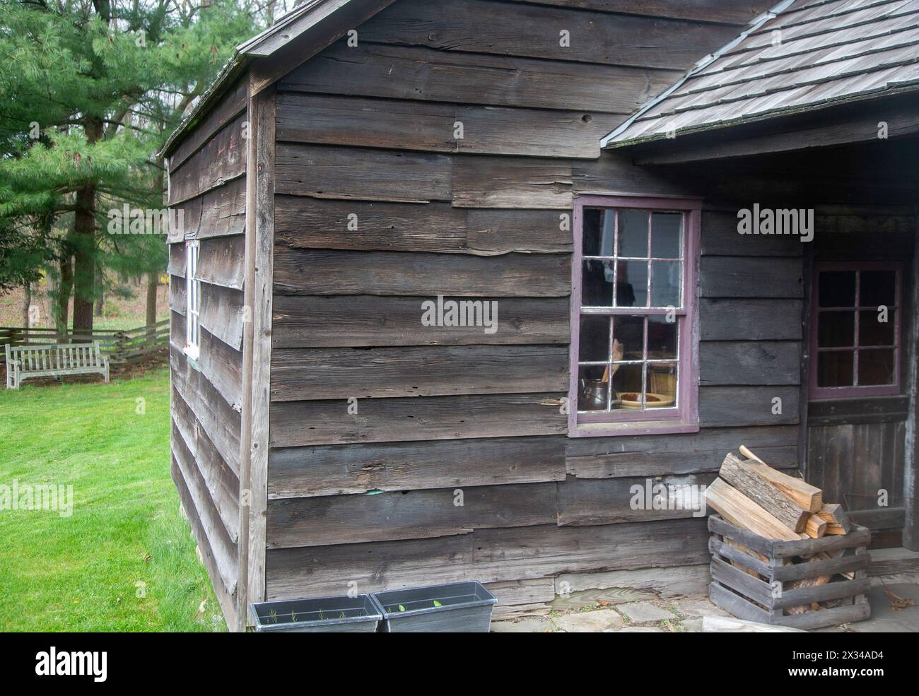 19th century barn at the Hopper Goetschius Museum in New Jersey Stock ...
