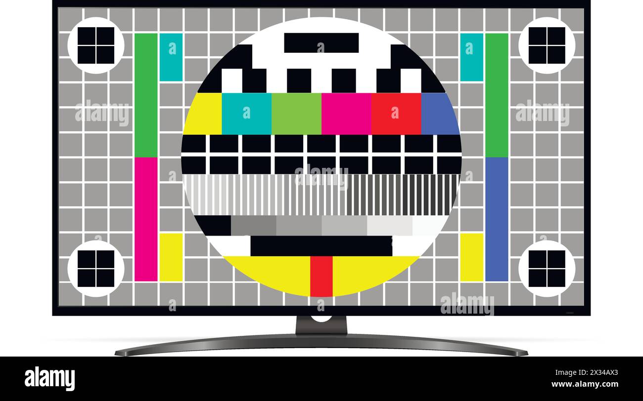 Test screen on modern LCD television. Vector illustration Stock Vector ...