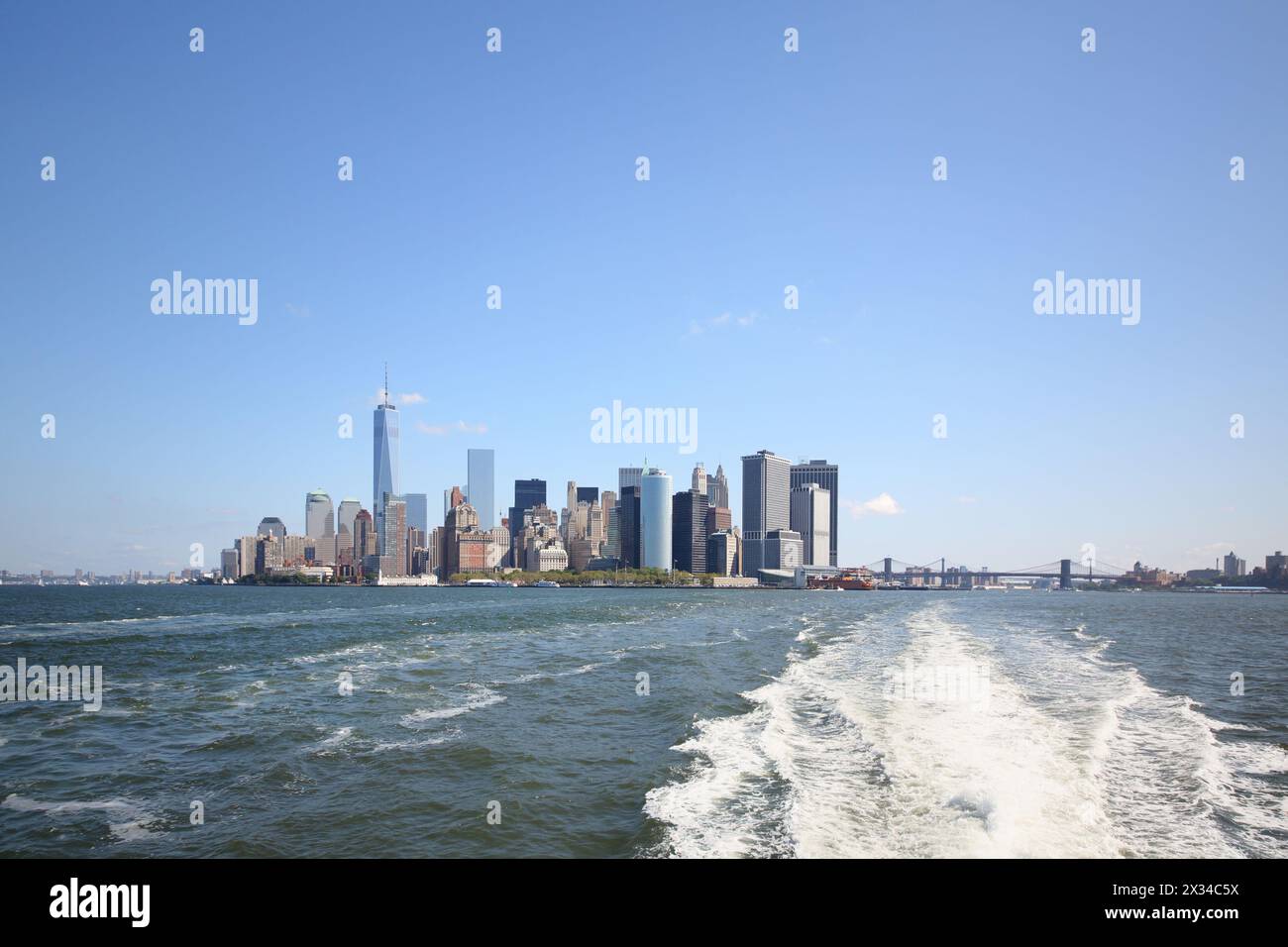 Manhattan Island in New York City, view from the boat Stock Photo - Alamy
