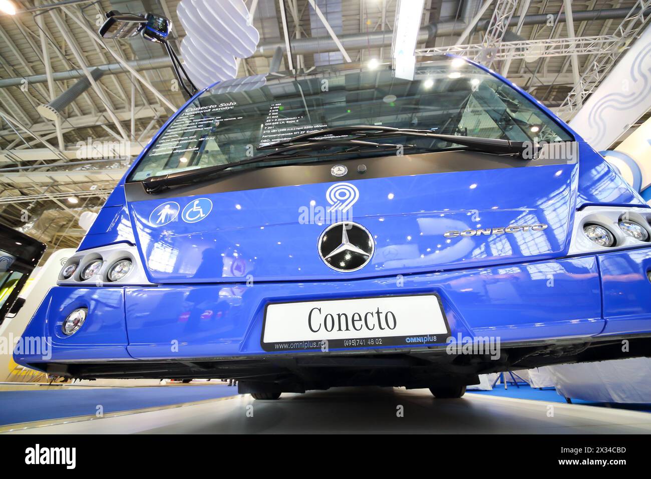 MOSCOW - OCT 30, 2014: Bus Conecto Solo (Mercedes Benz) at exhibition ...