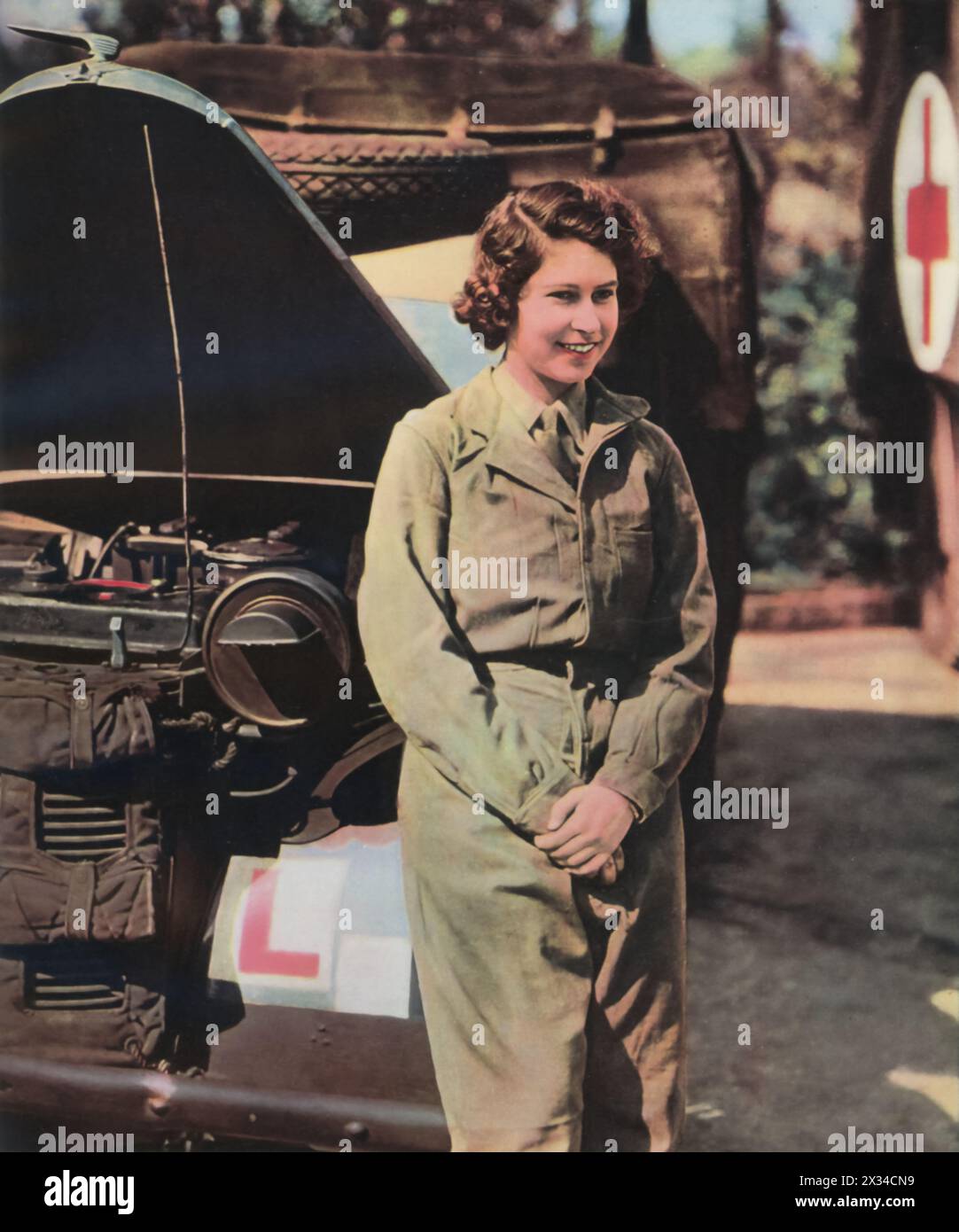 Princess Elizabeth is shown at the A.T.S (Auxiliary Territorial Service ...