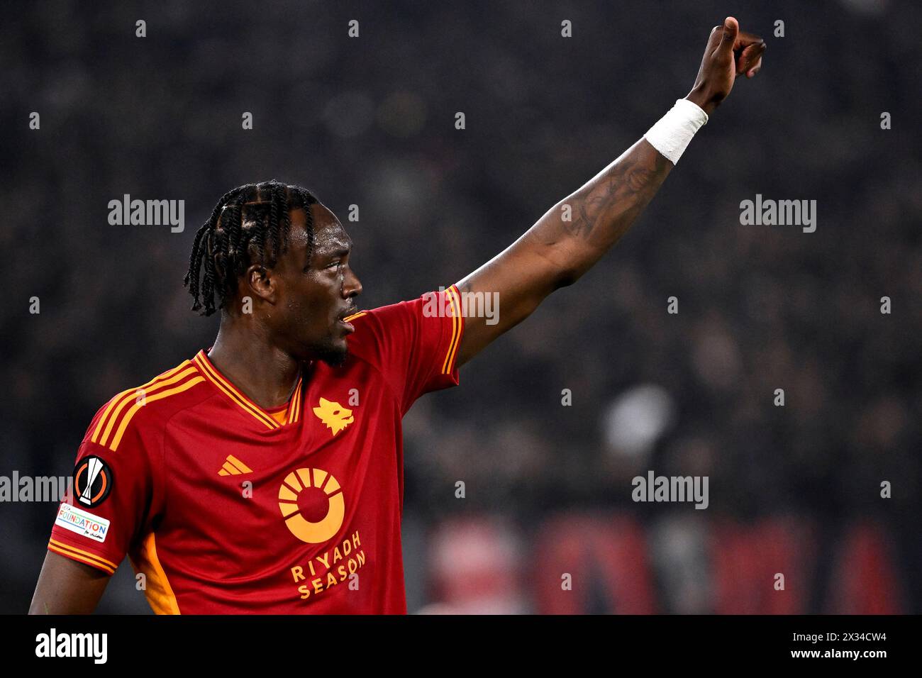 Tammy Abraham of AS Roma gestures during the Europa League football ...