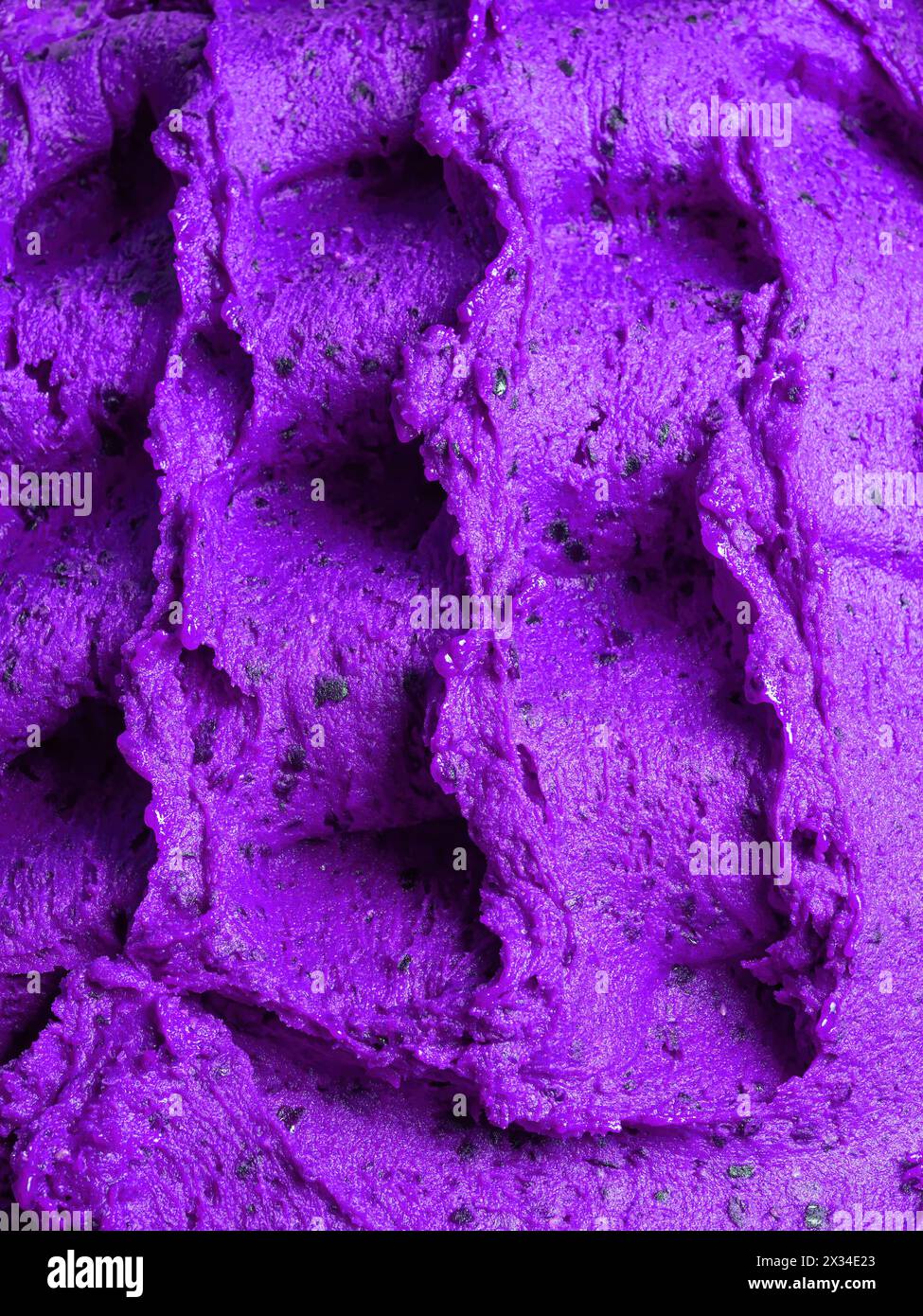 Frozen Lavender flavour gelato - full frame detail of sorbet. Close up ...
