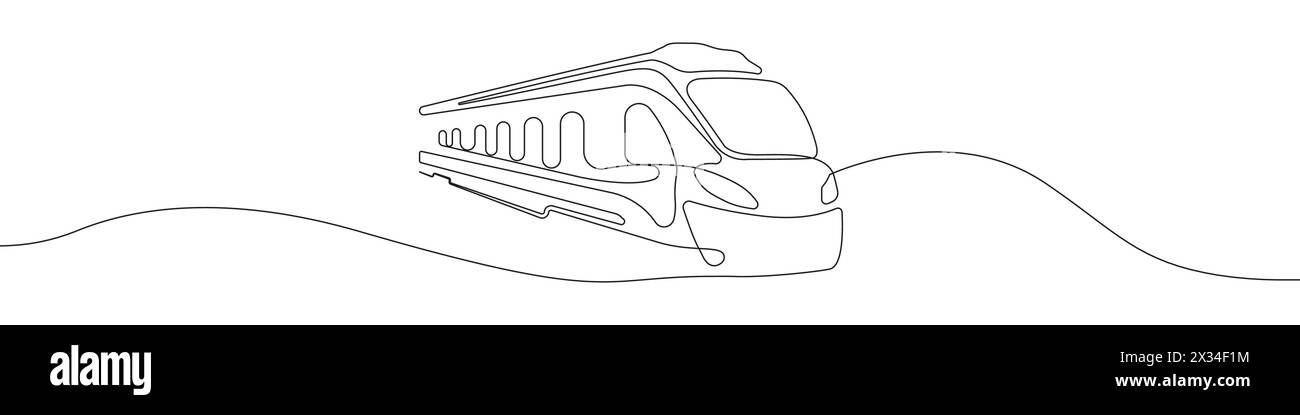 One line travel icon vector background. Train and pin icon. Continuous ...