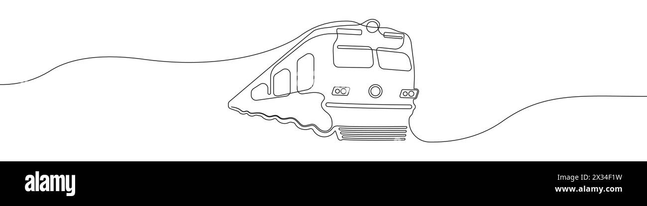 One line travel icon vector background. Train and pin icon. Continuous ...