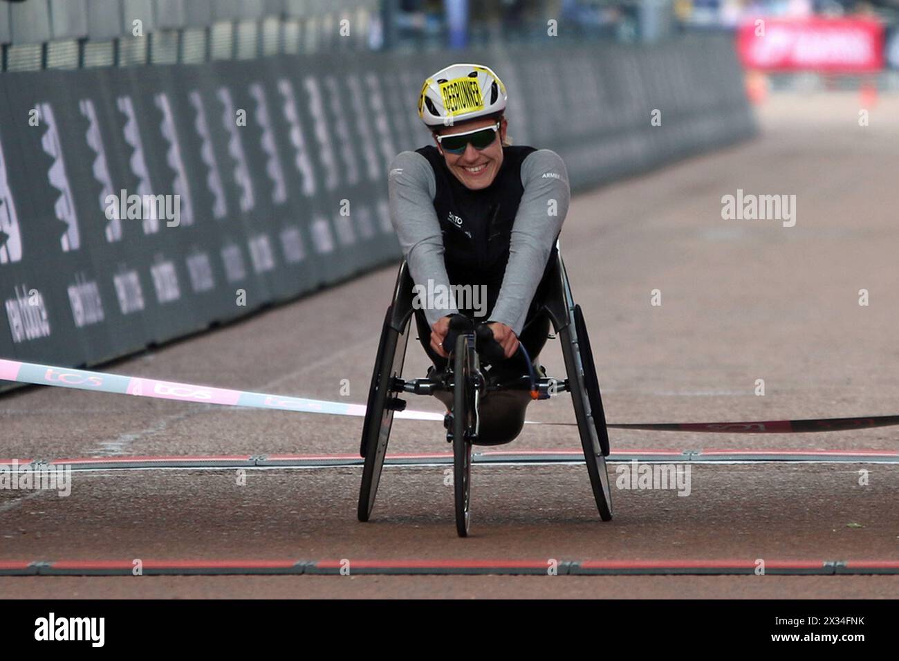Catherine Debrunner of Switzerland wins the womens wheelchair Marathon ...