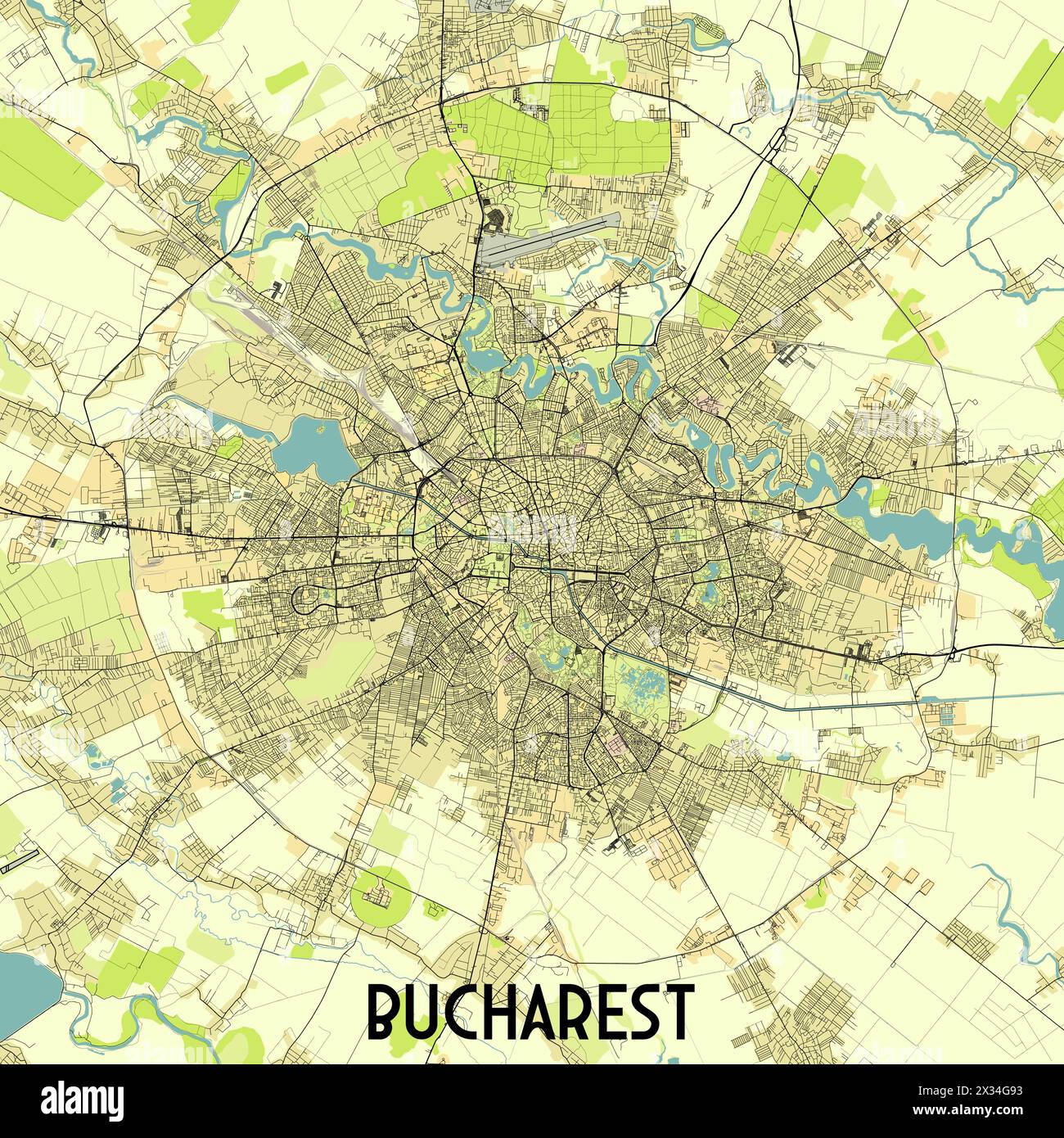 Bucharest road map hi-res stock photography and images - Alamy