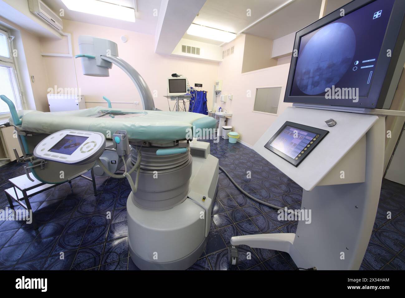 Installing lithotripter with a desk and a remote control in a cabinet ...