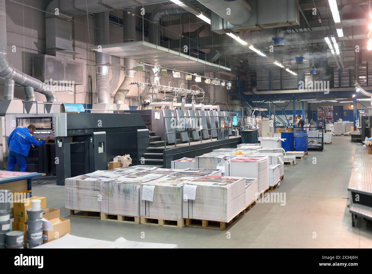 Workshop in typographic complex pushkinskaya hi-res stock photography ...