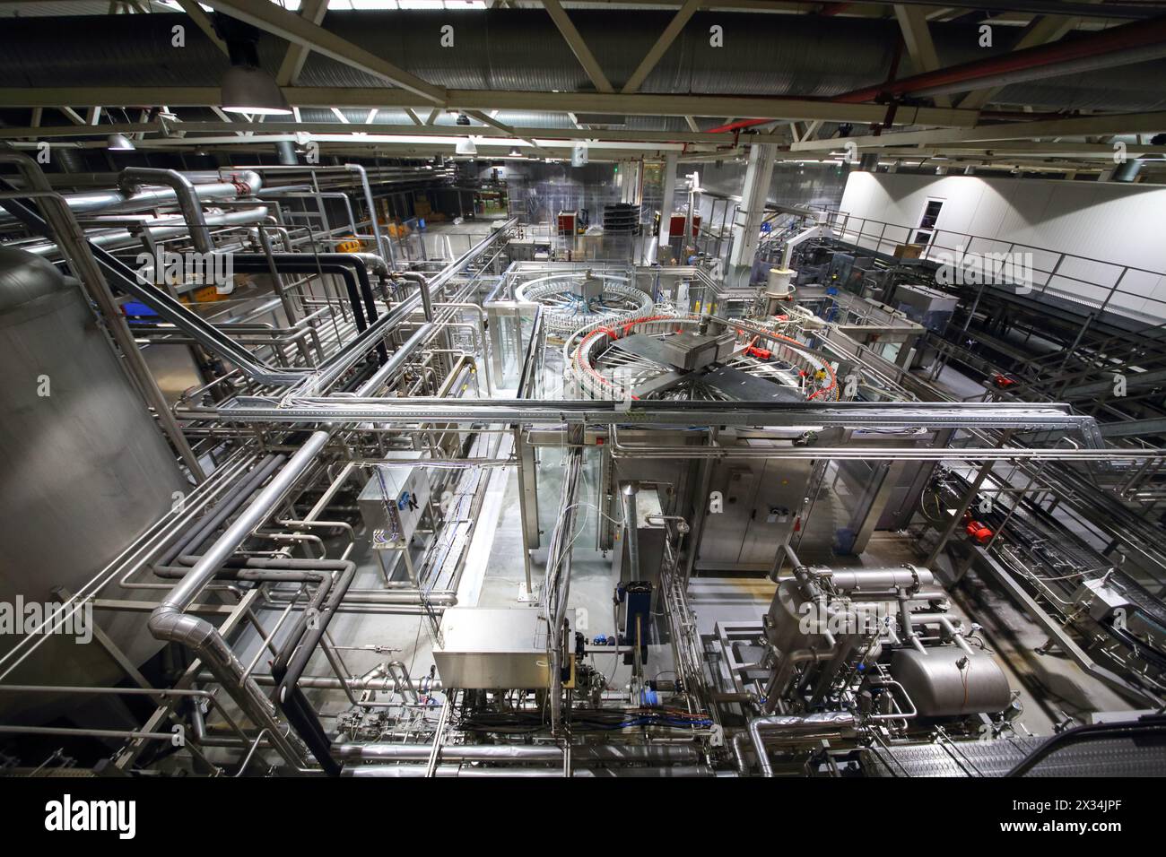 huge hall with brewing equipment at beer factory Stock Photo - Alamy