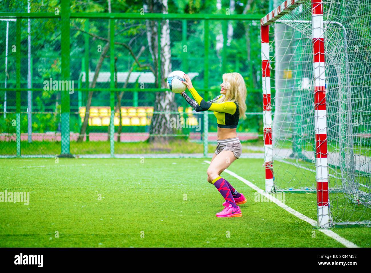 MOSCOW - JUL 16, 2015: beautiful woman (with model release) in top ...