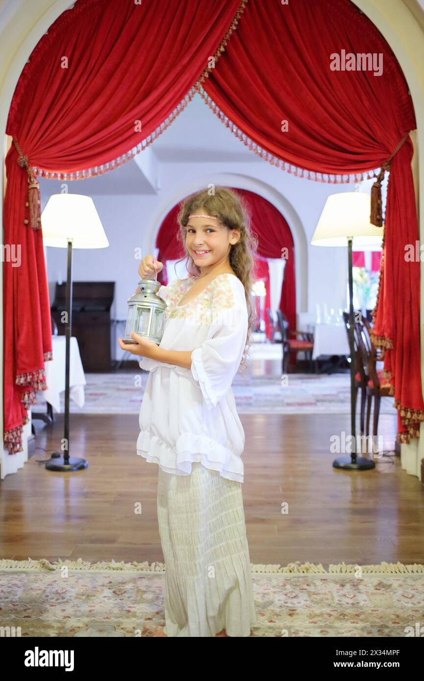 SOCHI, RUSSIA - JUL 28, 2014: Beautiful girl (with model release) in ...