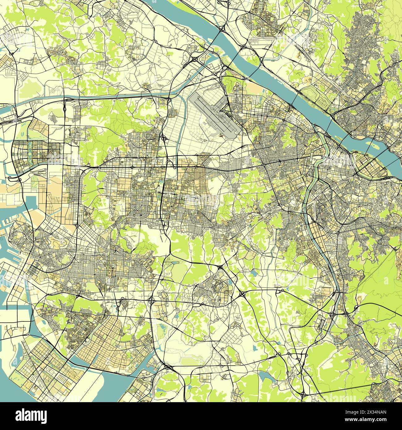 Suwon map hi-res stock photography and images - Alamy