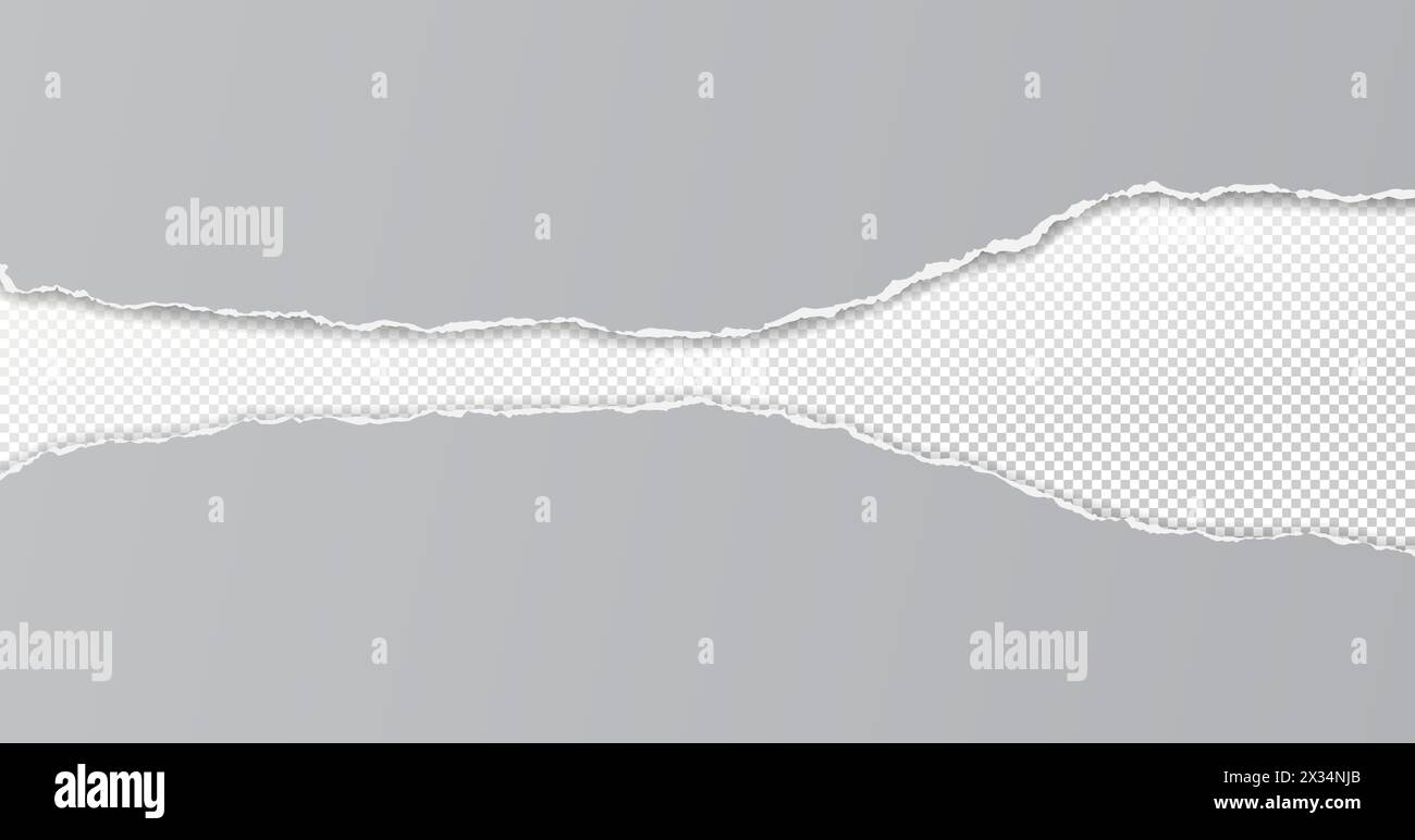 Light grey paper with torn edges and soft shadow are on squared ...