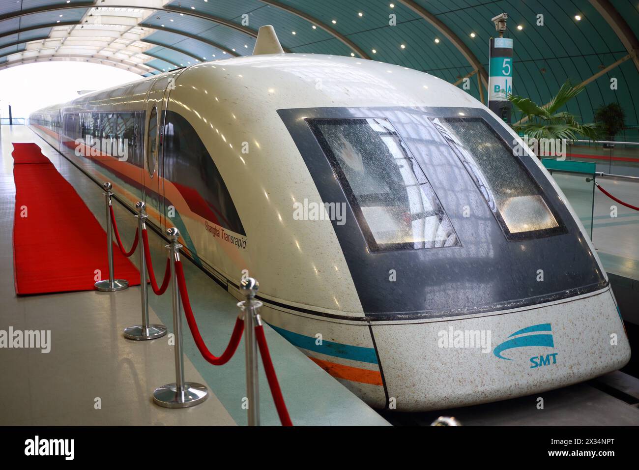 SHANGHAI - NOV 05, 2015: Shanghai Transrapid SMT maglev train are on ...