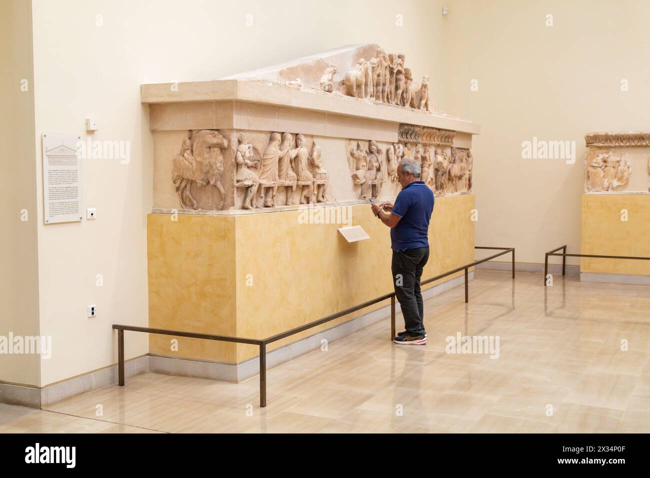 East pediment of the Siphnian Treasury in the Archeological Museum of ...