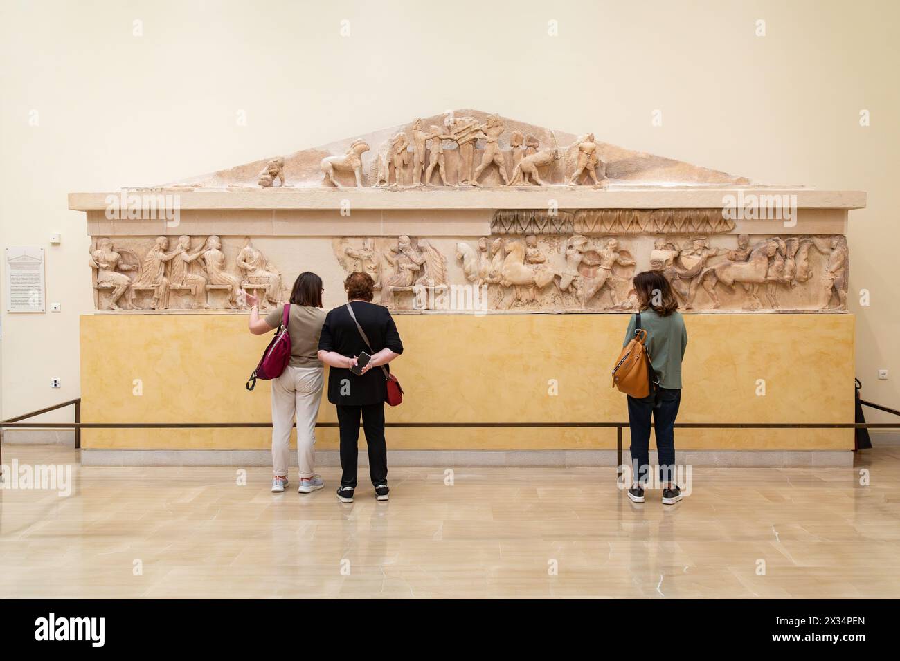 East pediment of the Siphnian Treasury in the Archeological Museum of ...