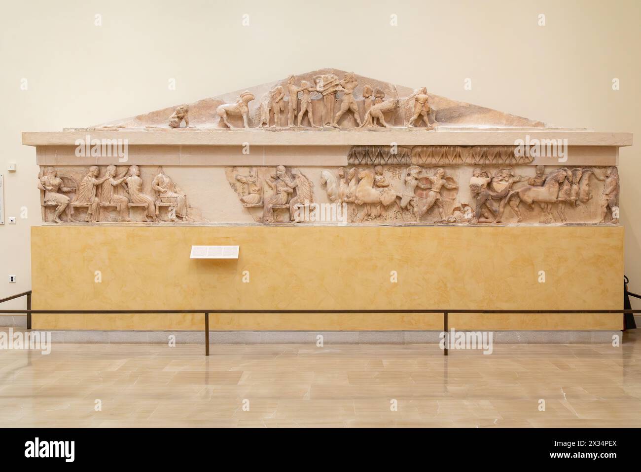 East pediment of the Siphnian Treasury in the Archeological Museum of ...