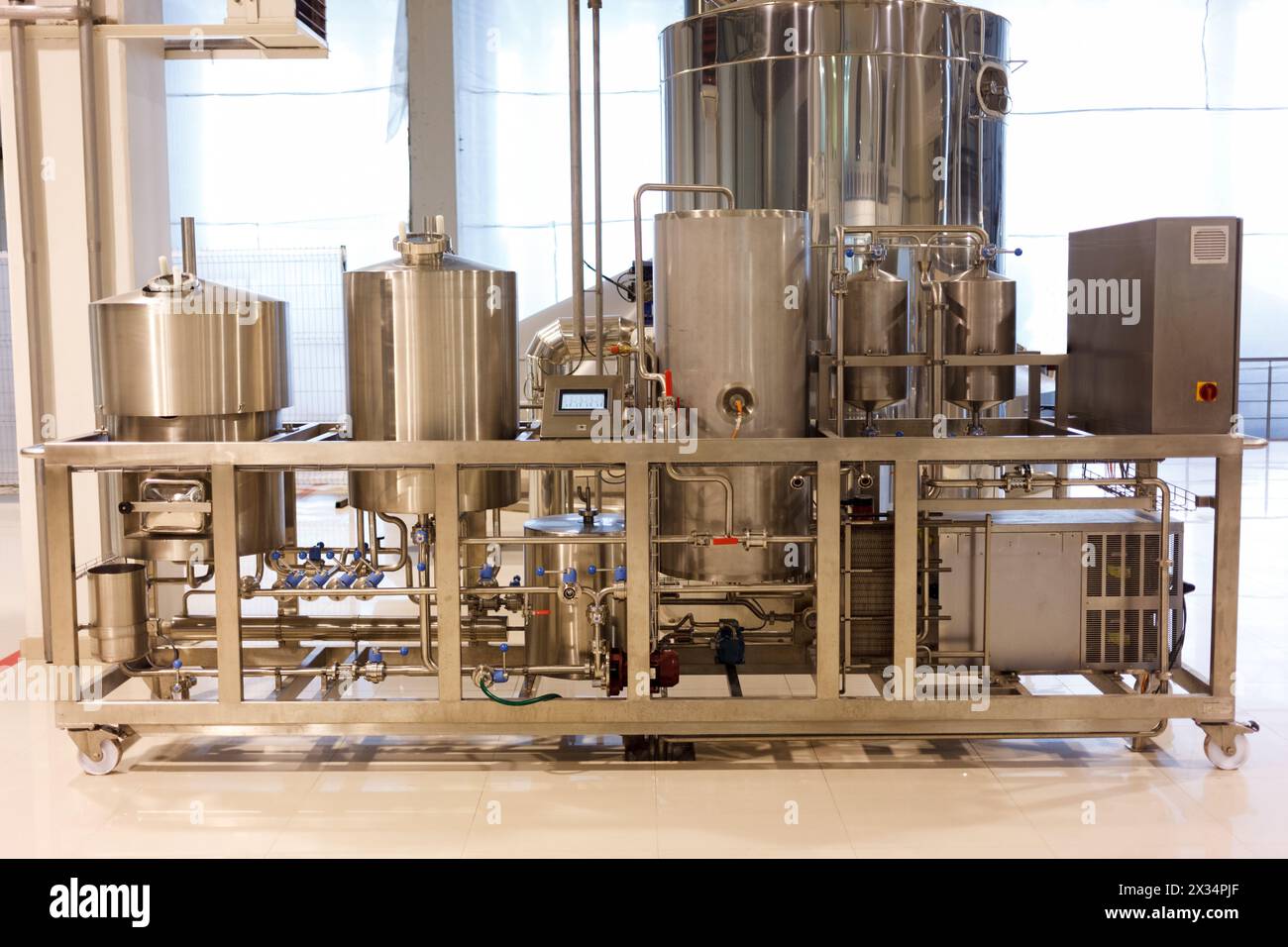 brewing equipment complex at beer factory captive shop Stock Photo - Alamy