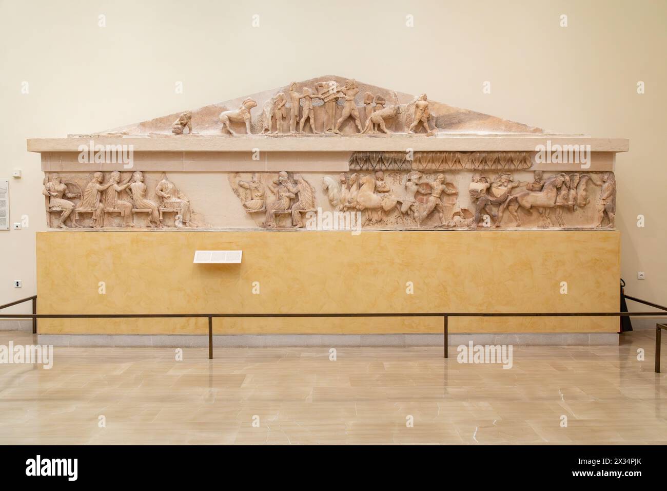 East pediment of the Siphnian Treasury in the Archeological Museum of ...