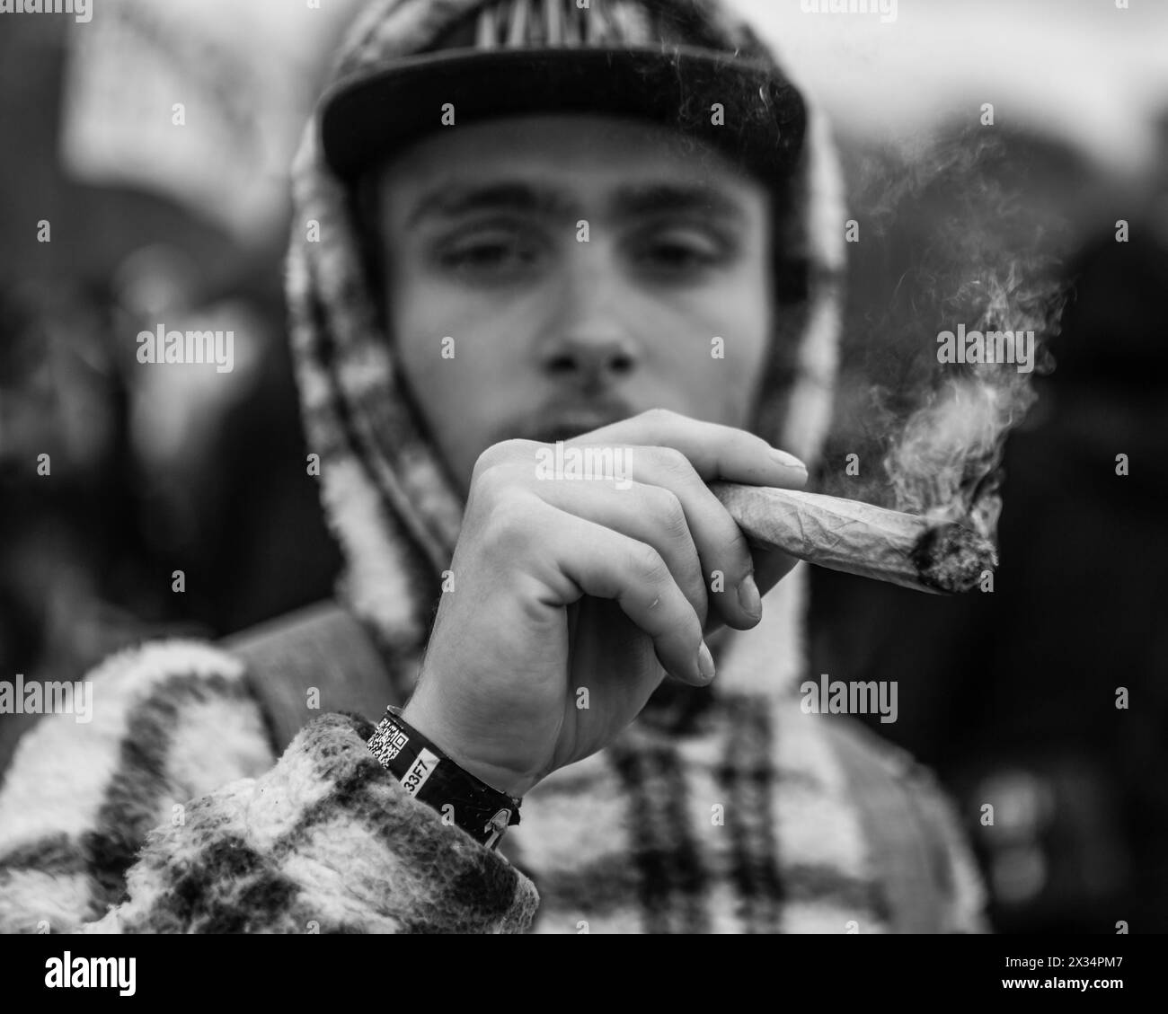 Weed Smoke Black And White