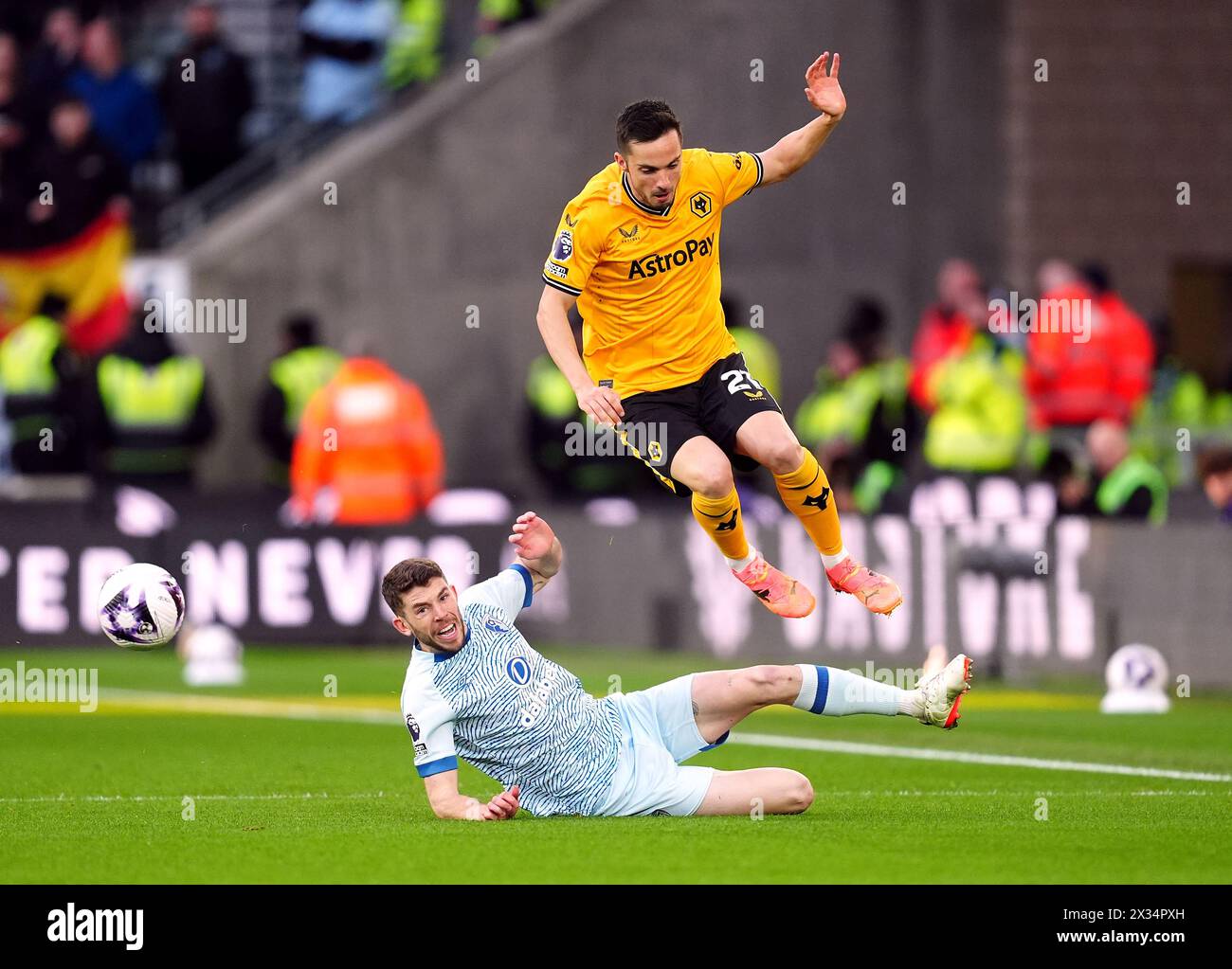 Bournemouth's Ryan Christie tackles Wolverhampton Wanderers' Pablo ...