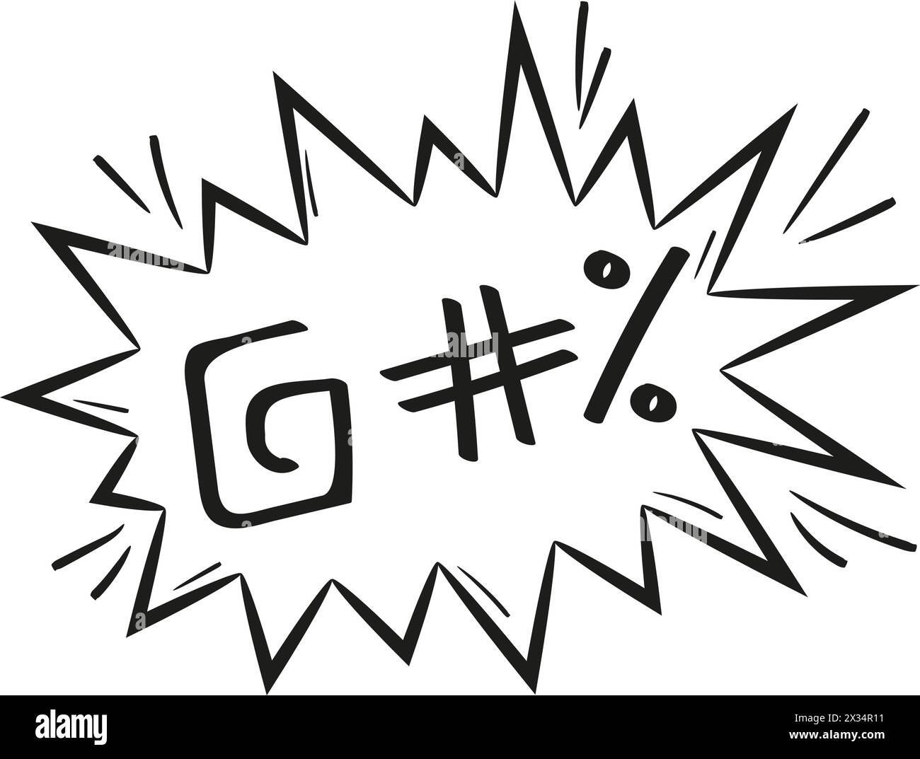 Swear, expletive words vector. Angry, rude feelings in comic, cartoon ...