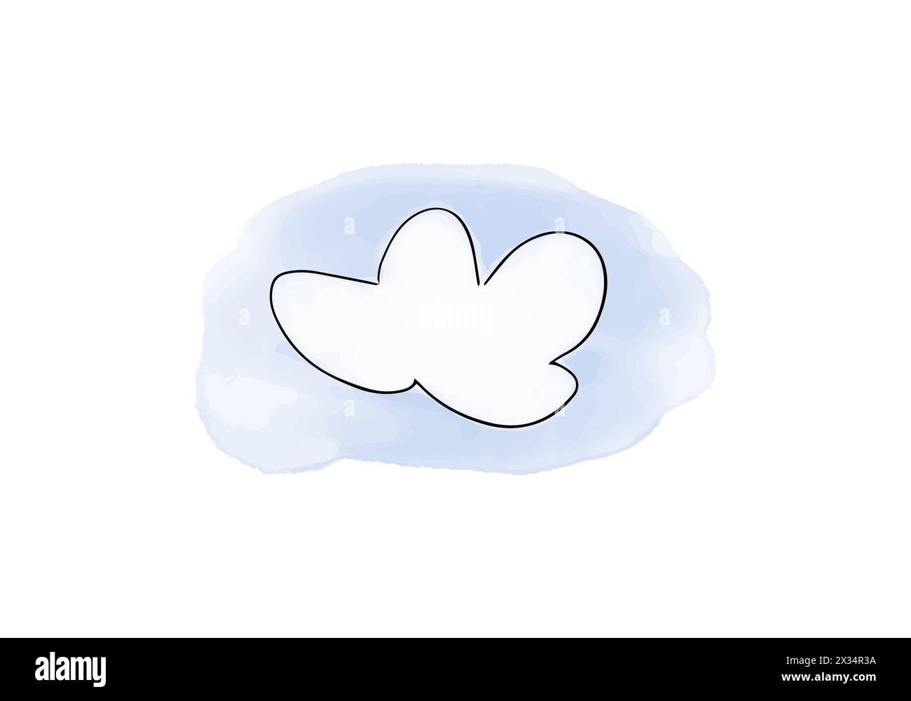 Cloud watercolor doodle element, vector illustration Stock Vector Image ...