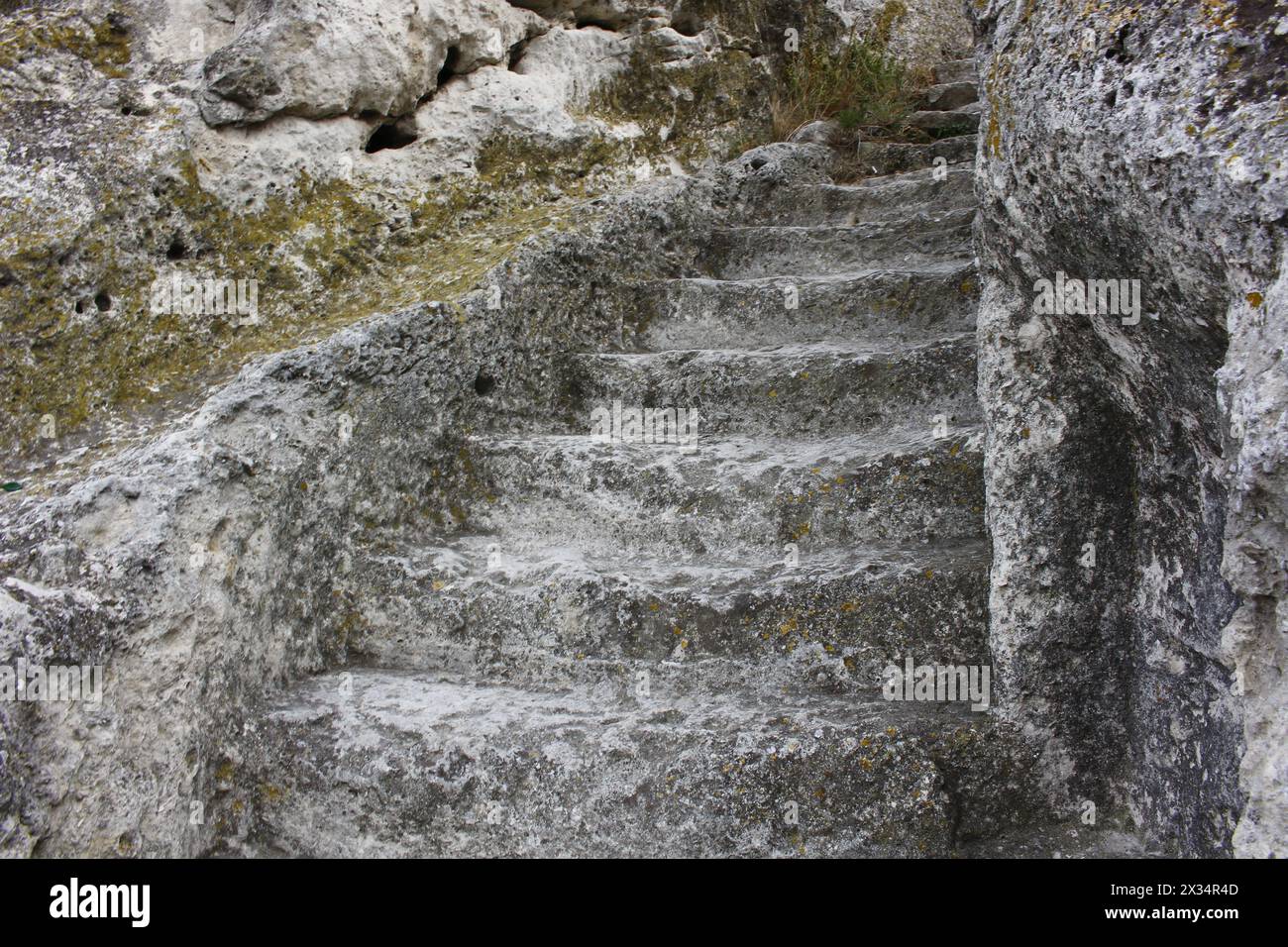 Stairs cut in the rock. The Cave Monastery. Crimea, Inkerman Stock ...
