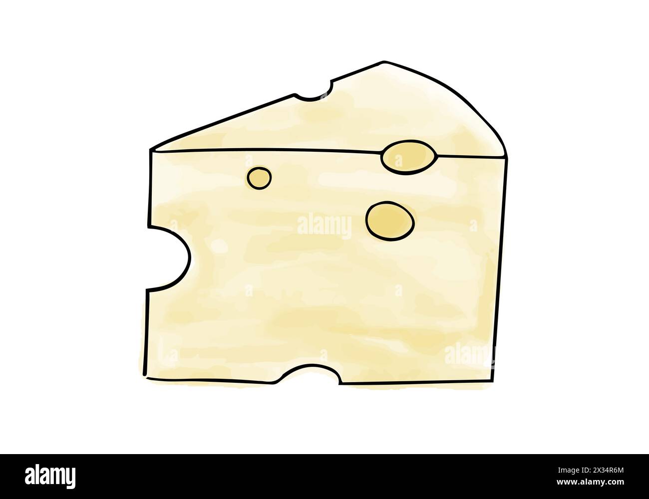 Cheese watercolor doodle element, vector illustration Stock Vector ...