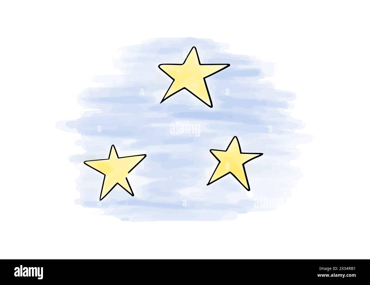 Stars watercolor doodle element, vector illustration Stock Vector Image ...