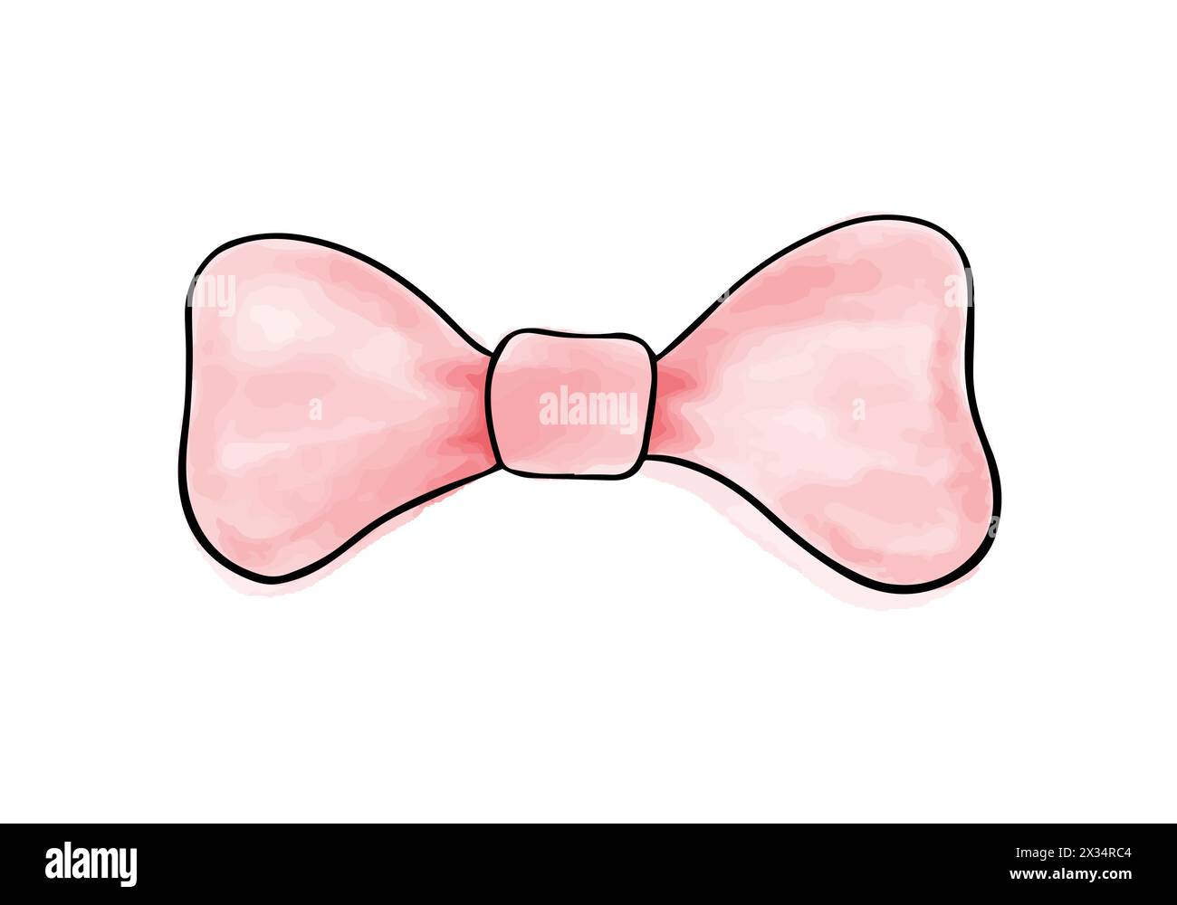 Red bow, watercolor doodle element. Vector illustration Stock Vector ...