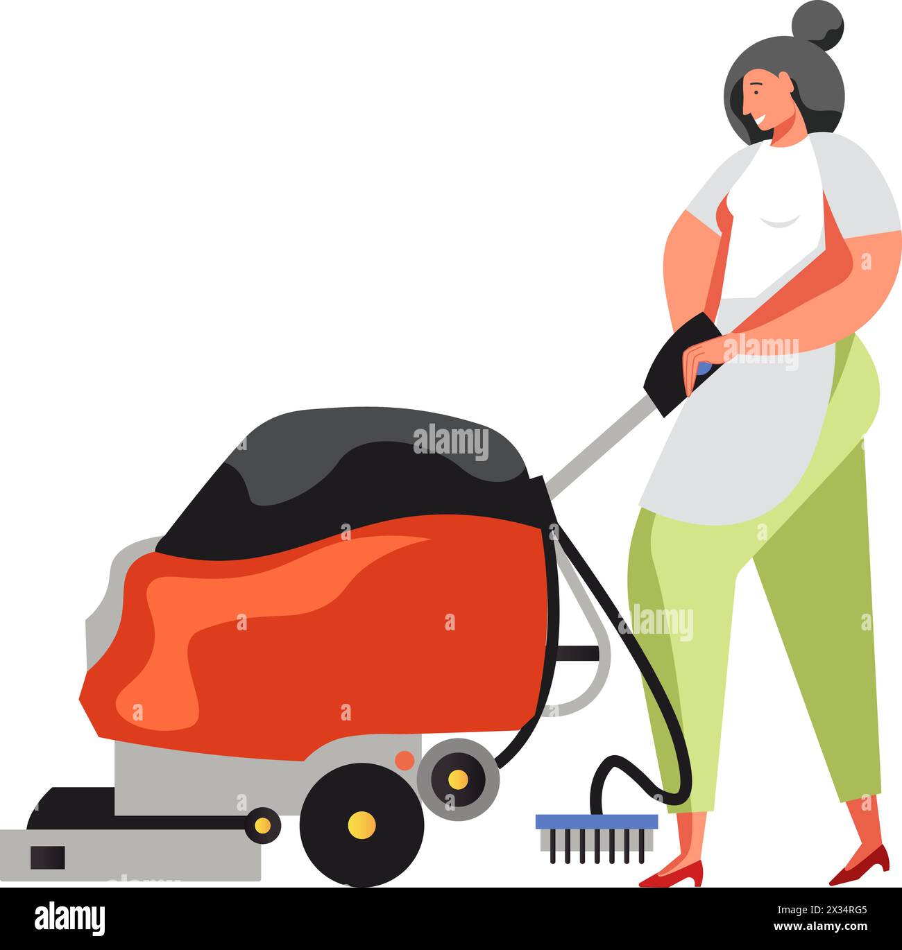 Commercial cleaning services, vector flat isolated illustration Stock ...