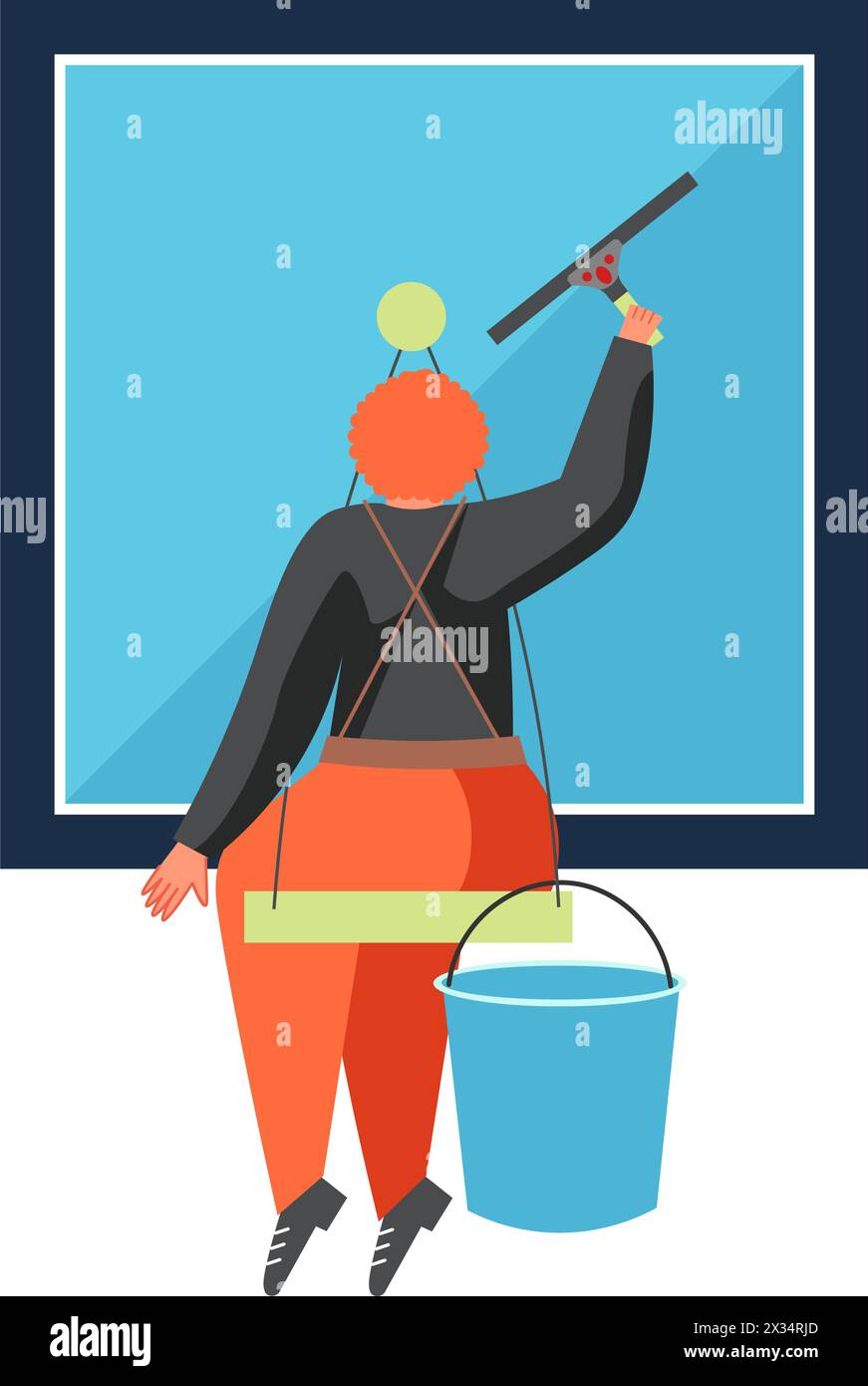 Commercial cleaning services, vector flat isolated illustration Stock ...