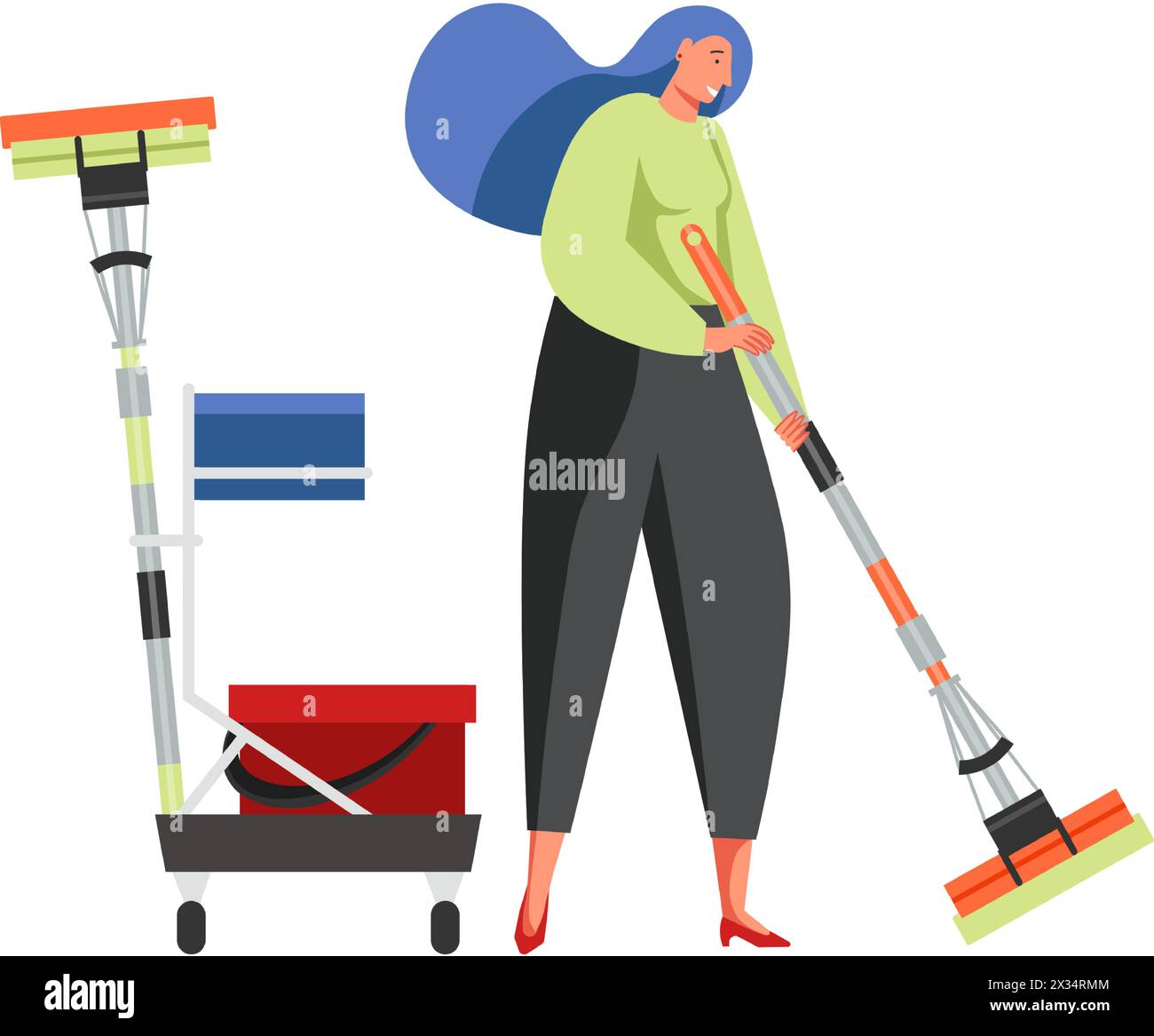 Commercial cleaning services, vector flat isolated illustration Stock ...