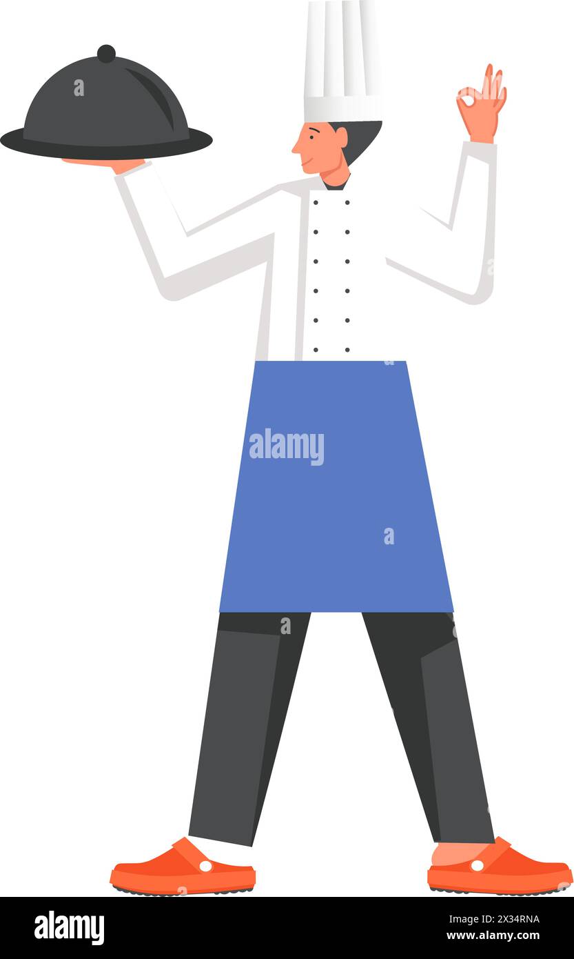 Restaurant cook, vector flat style design illustration Stock Vector ...