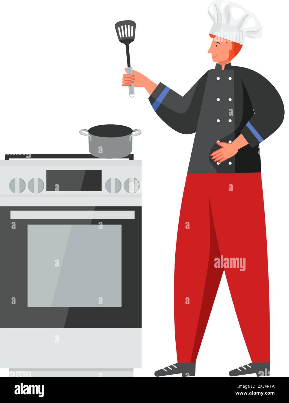 Restaurant staff cartoon character, vector isolated illustration Stock ...