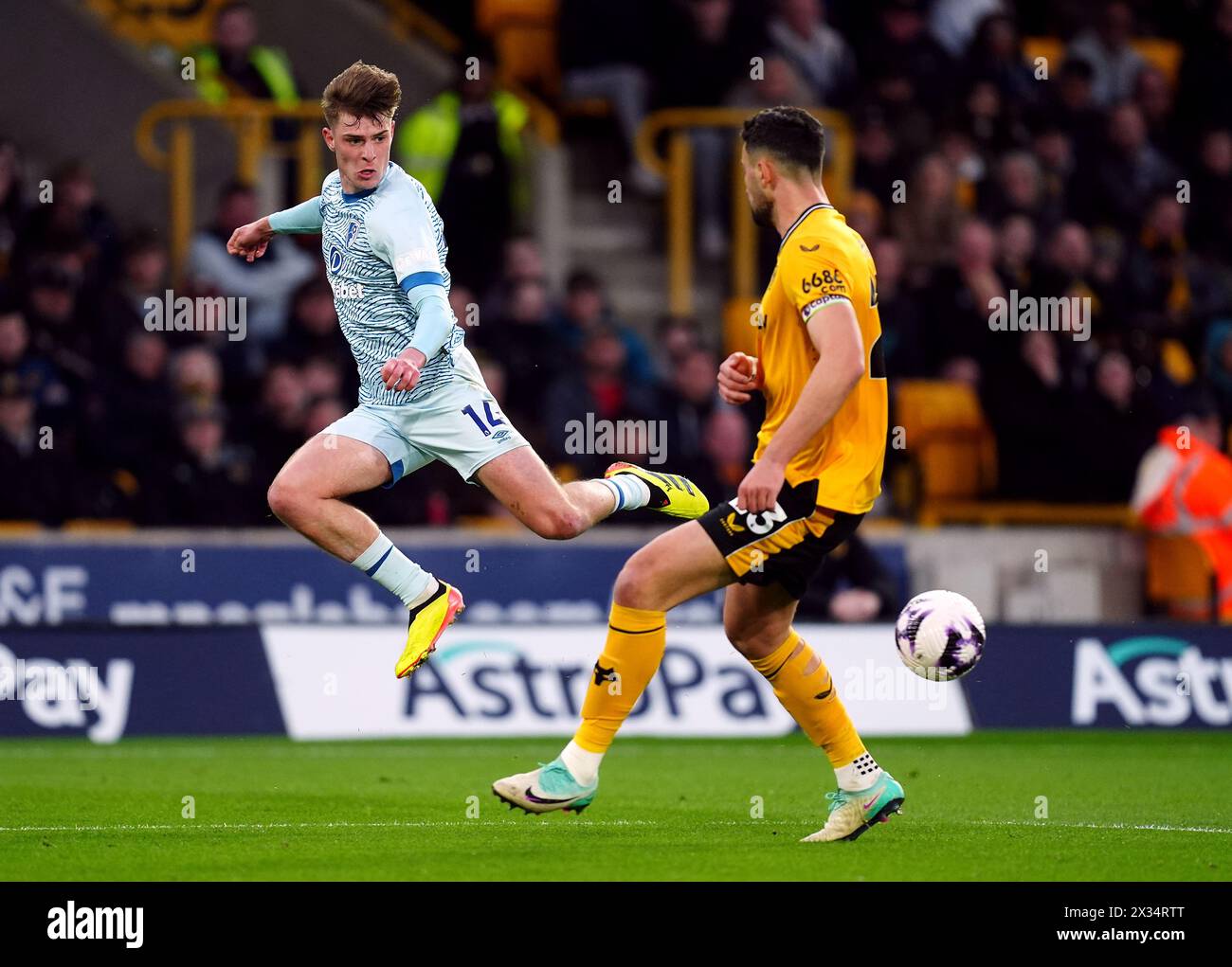Bournemouth's Alex Scott and Wolverhampton Wanderers' Max Kilman (right ...