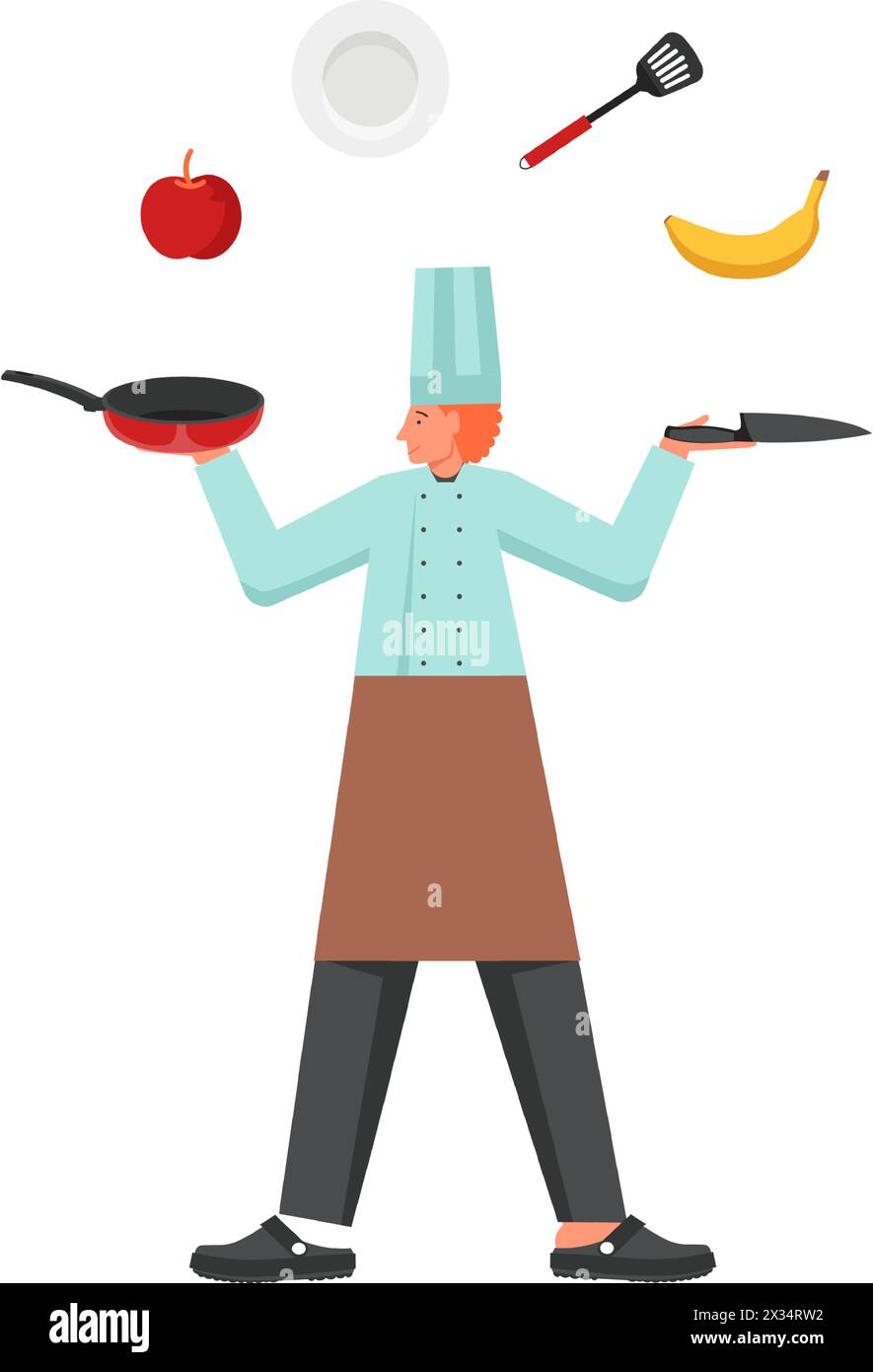 Restaurant cook, vector flat style design illustration Stock Vector ...