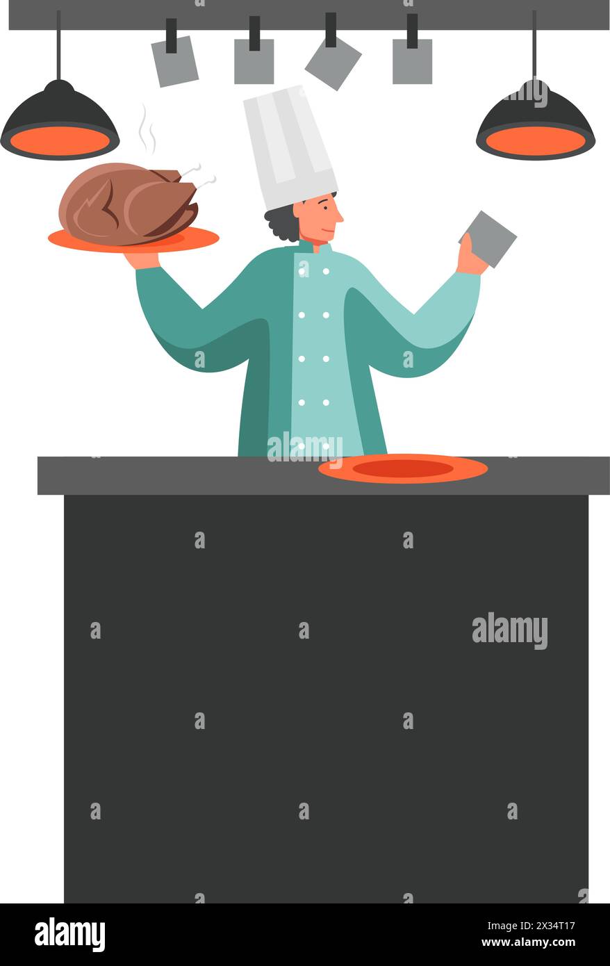 Restaurant staff cartoon character, vector isolated illustration Stock ...