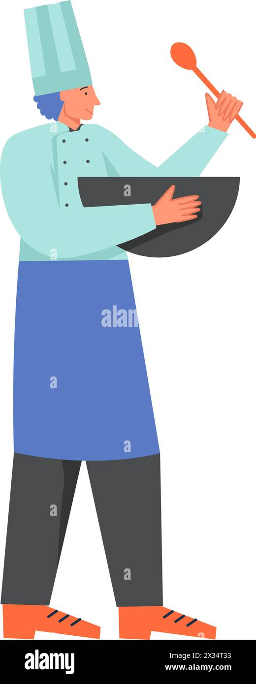 Restaurant cook, vector flat style design illustration Stock Vector ...