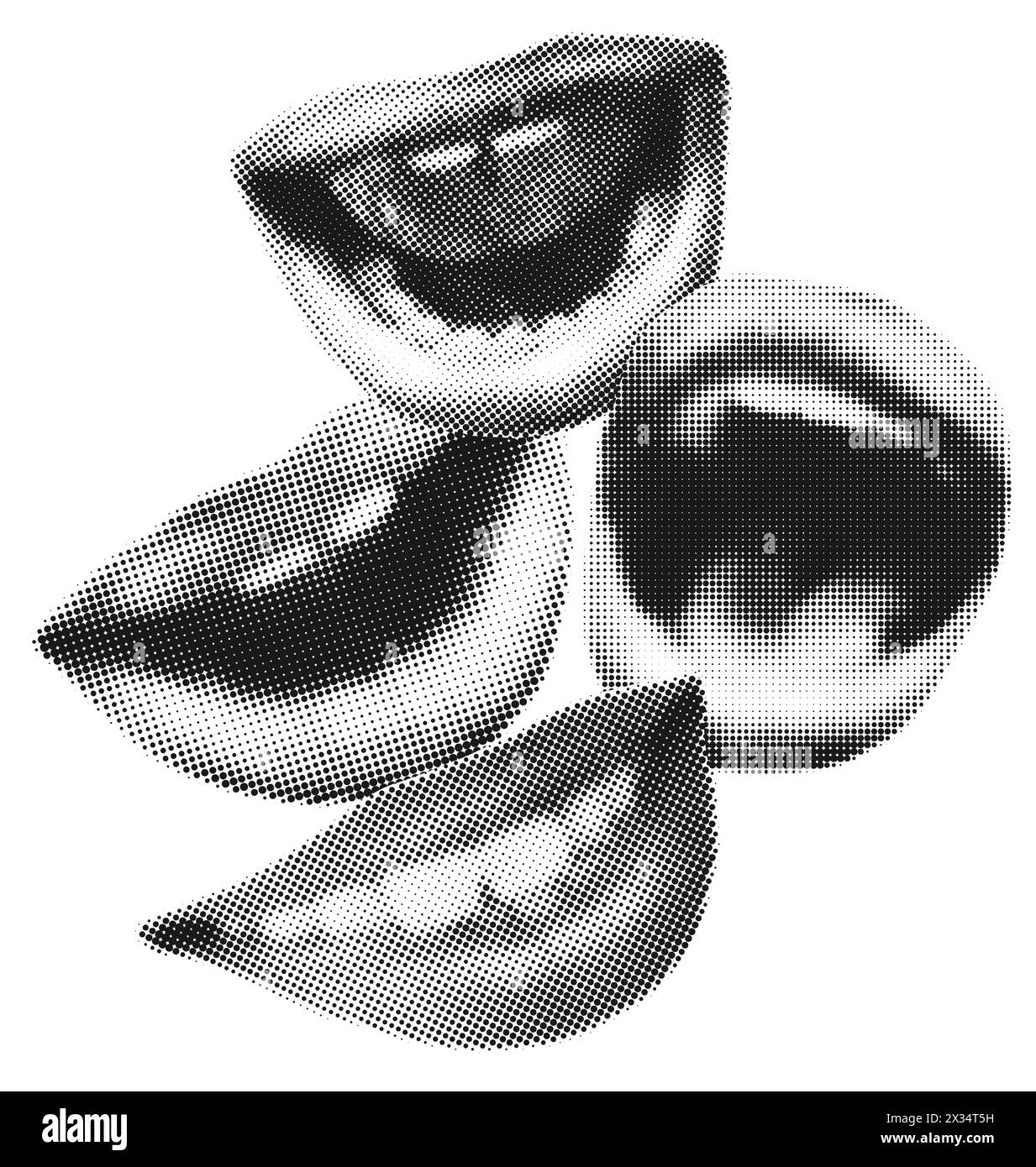 Human mouths lips halftone collage vector illustration Stock Vector ...