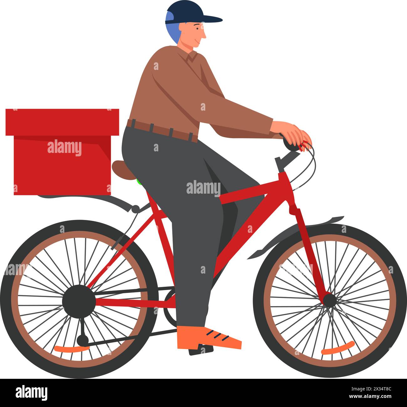 Bicycle food delivery services, vector flat isolated illustration Stock ...