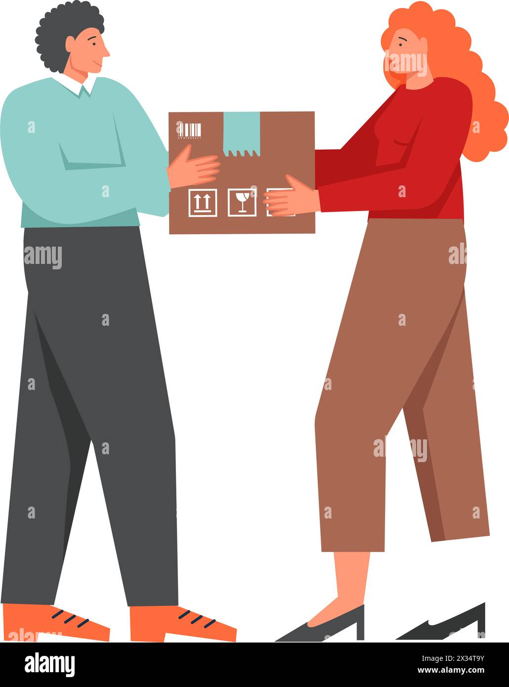 Mail delivery services, vector flat isolated illustration Stock Vector ...