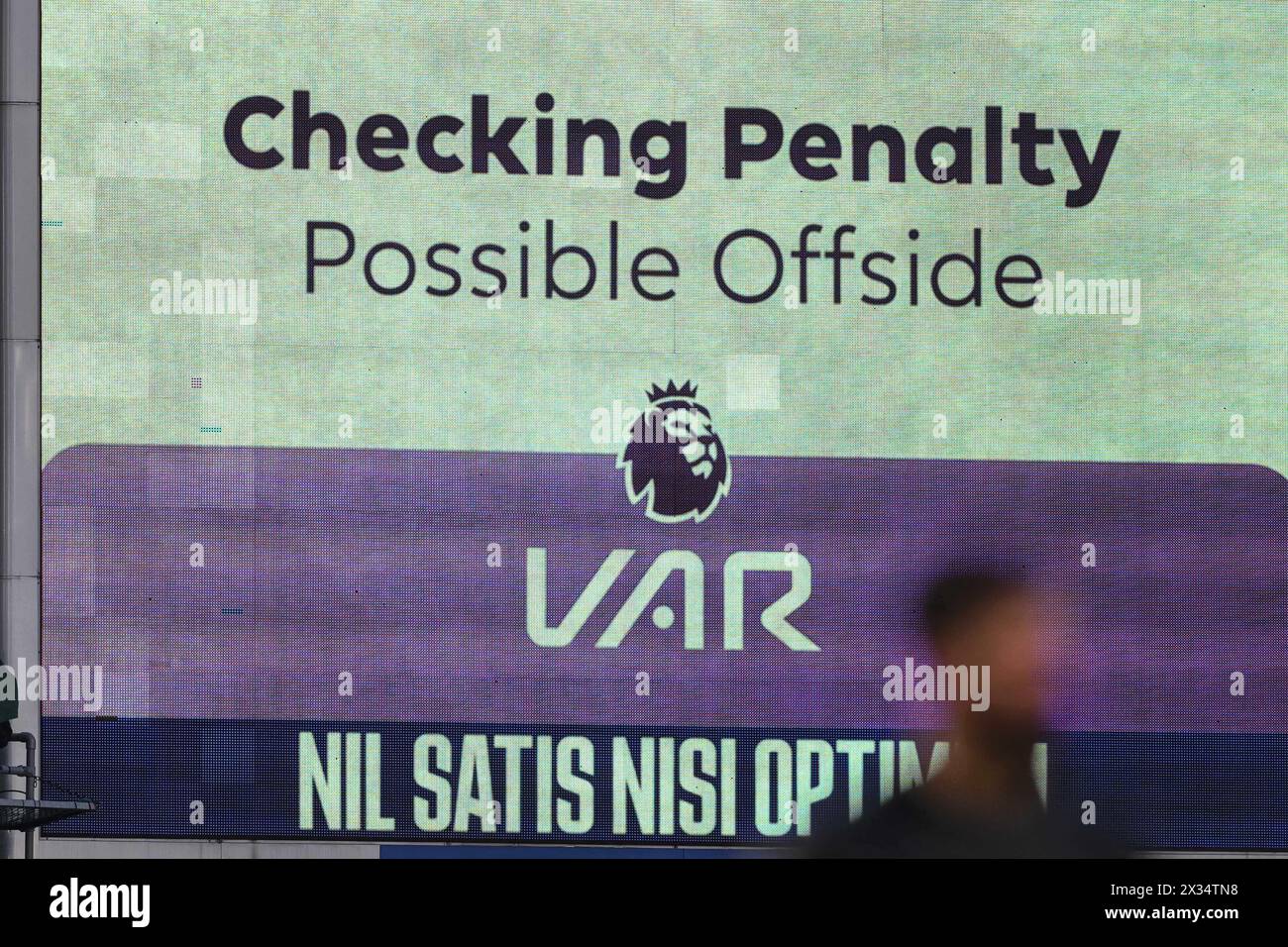 VAR checking penalty during the Premier League match Everton vs ...