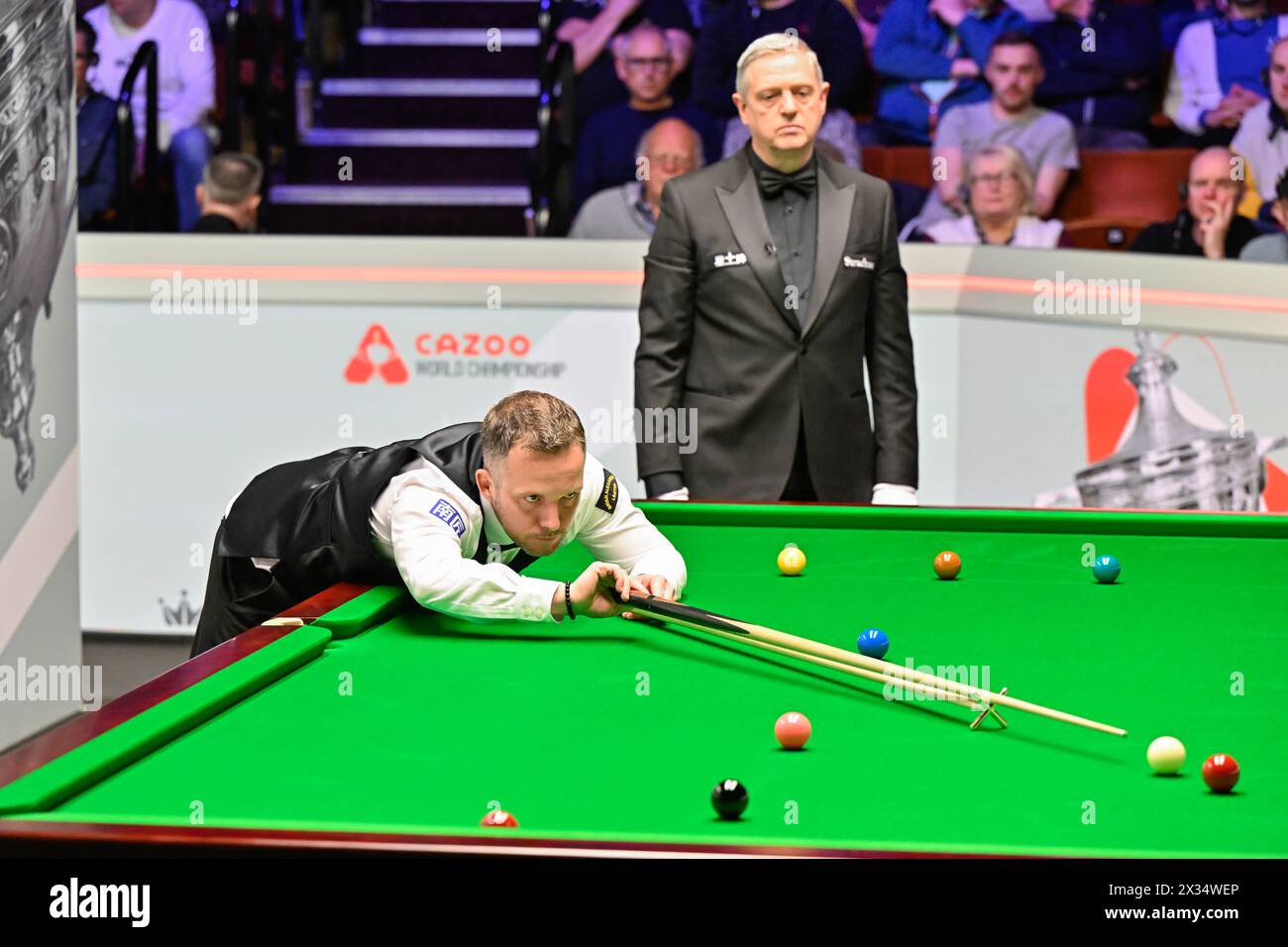 Jamie Jones takes a shot, during the Cazoo World Championships 2024 at ...