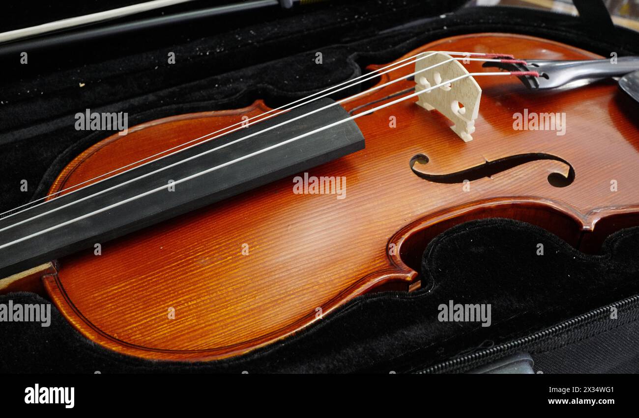 quality student violin in case Stock Photo - Alamy